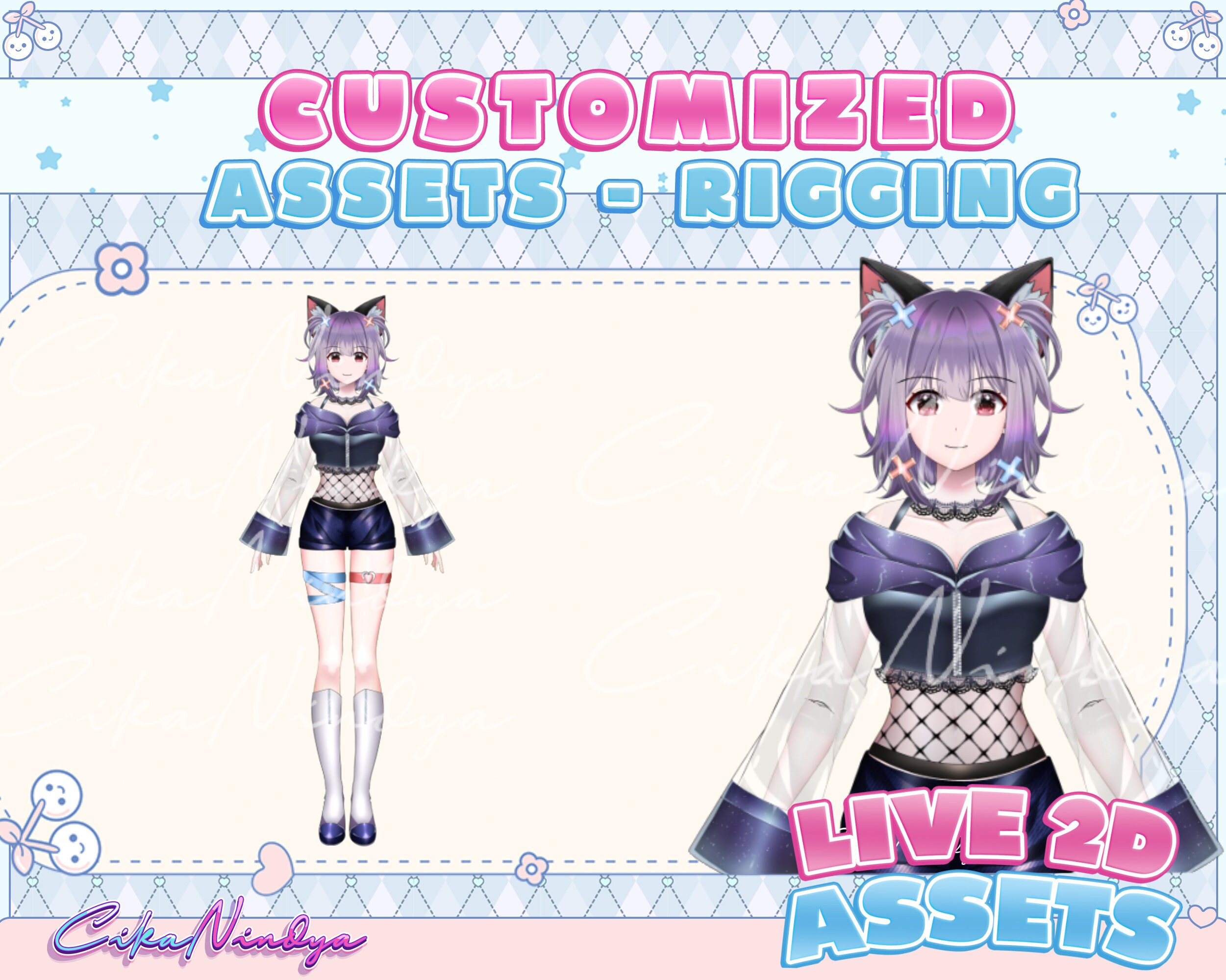 Elevate Your Vtuber Identity With Live2d Assets Ears Vtuber - Etsy