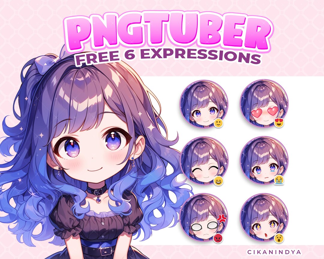 Chibi Pngtuber Avatar: 6 Kawaii Poses for Streams - Etsy UK