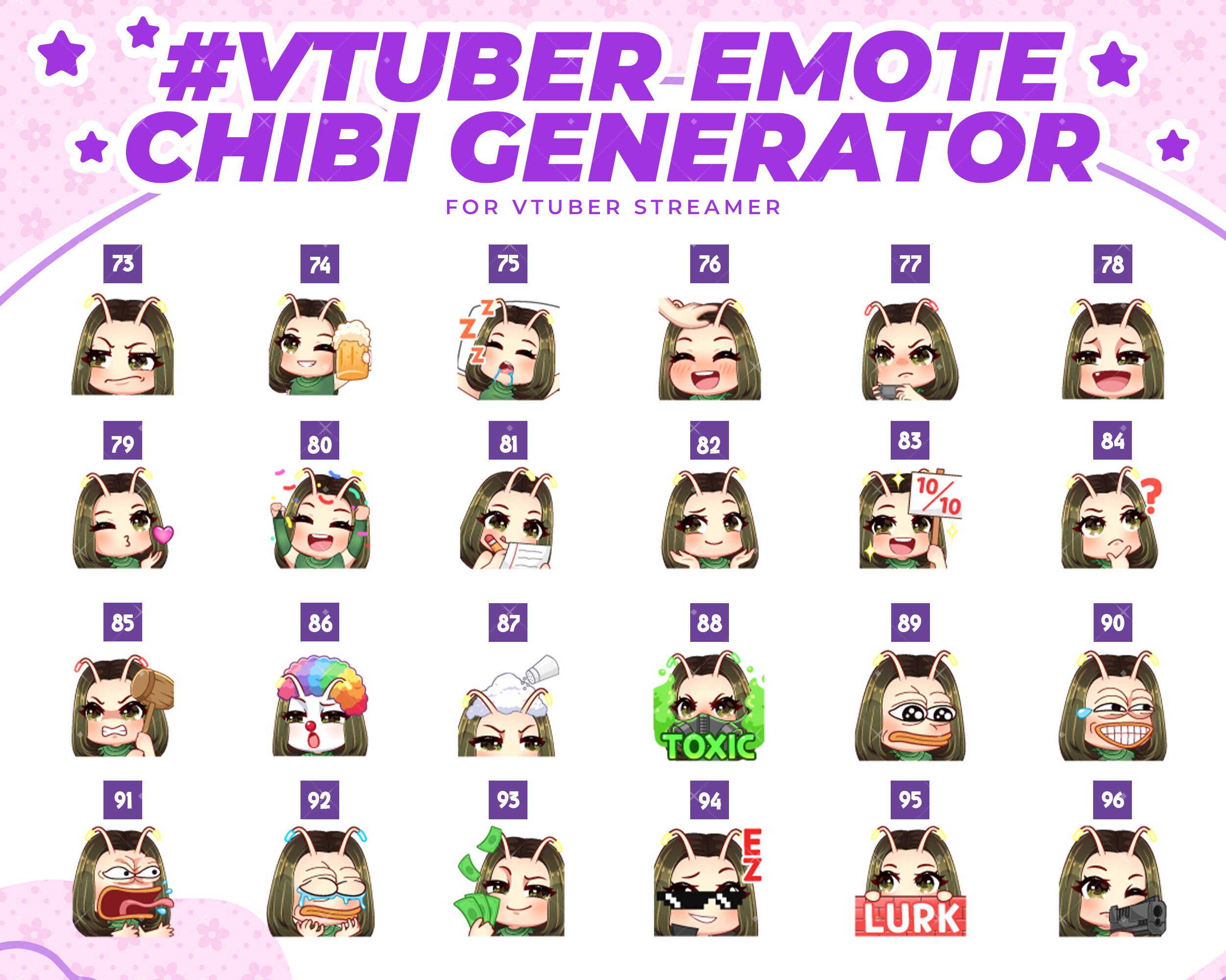 Vtuber Emotes Streamer Emotes Kawaii Emotes Gaming Emotes - Etsy