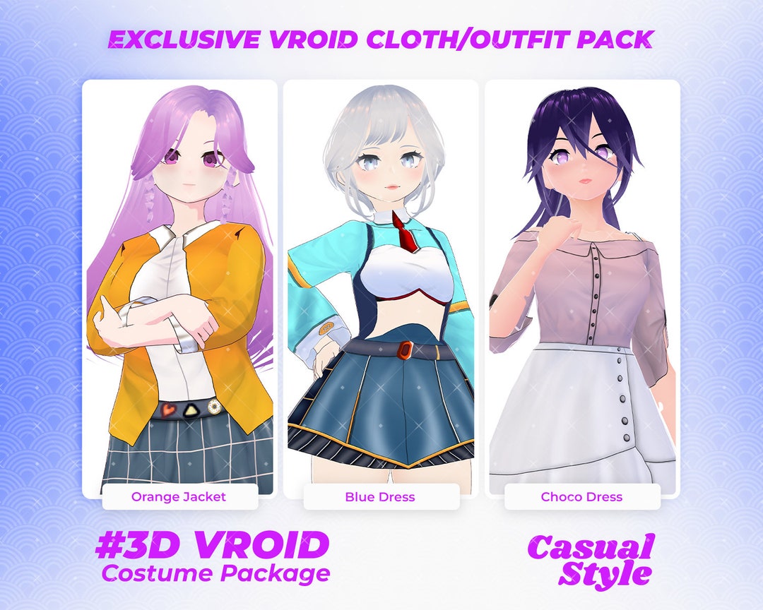 Streaming With Laid Back Luxe Vroid Girl Outfit - Vroid Clothing Pack ...