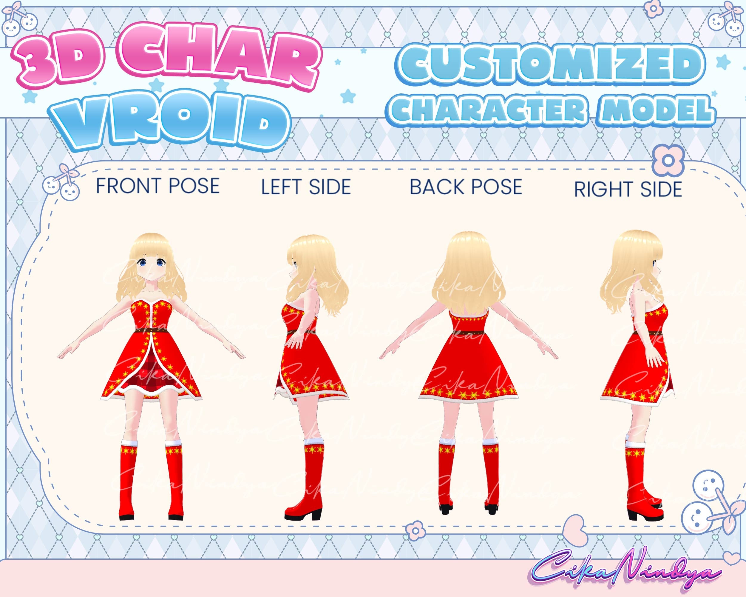 3D Vroid Character Vtuber Model Streamer Avatar Add - Etsy