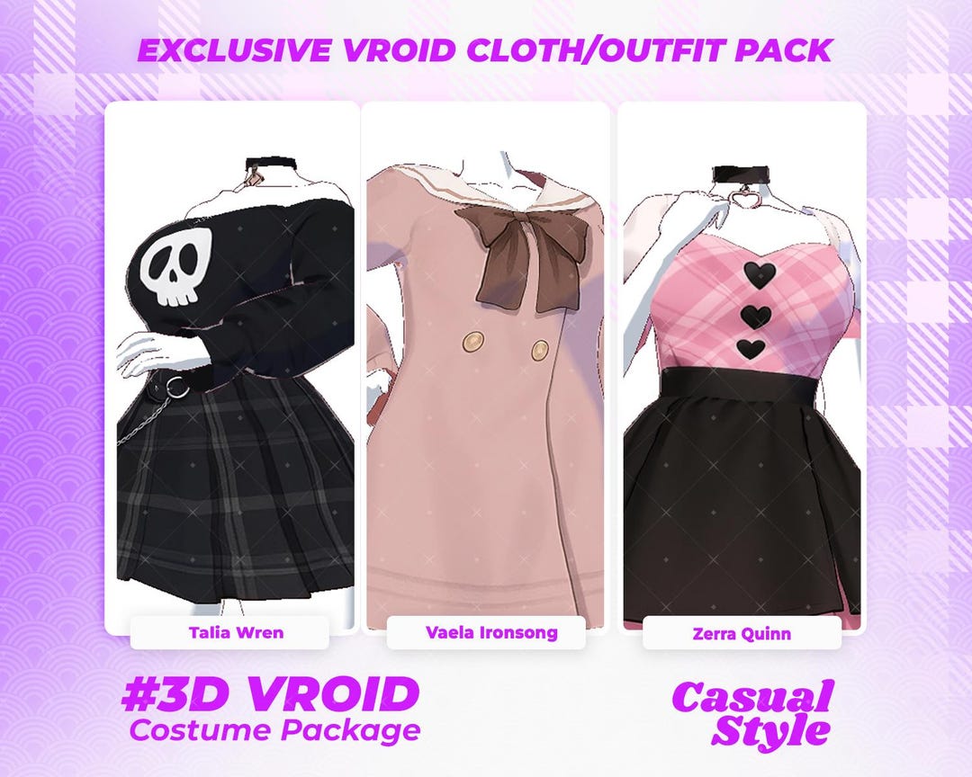 Vroid Outfit Pack: Gothic, Kawaii & Vintage Styles - Etsy Australia