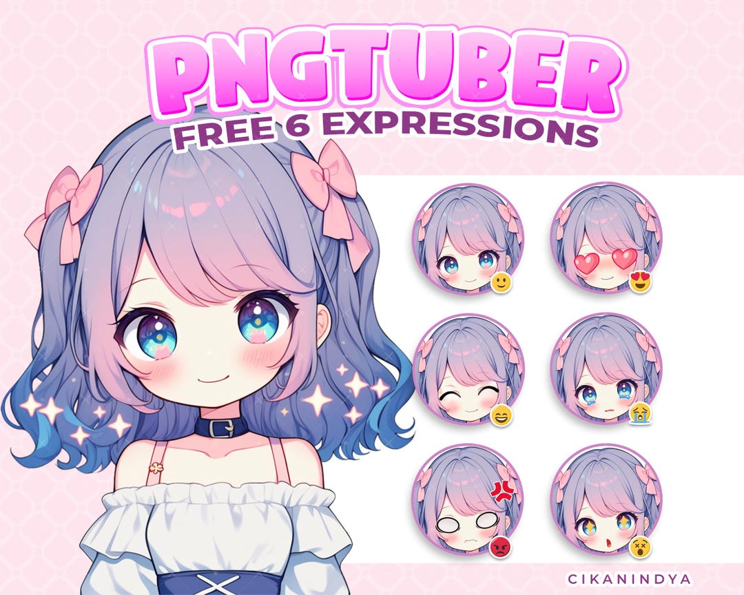 Chibi Pngtuber Model: 6 Poses for Streamers (.veadomini File) - Etsy