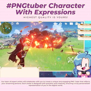 Blue Hair Girl PNG Tuber Avatar for Streamers Pngtuber, Pngtuber Twitch ...