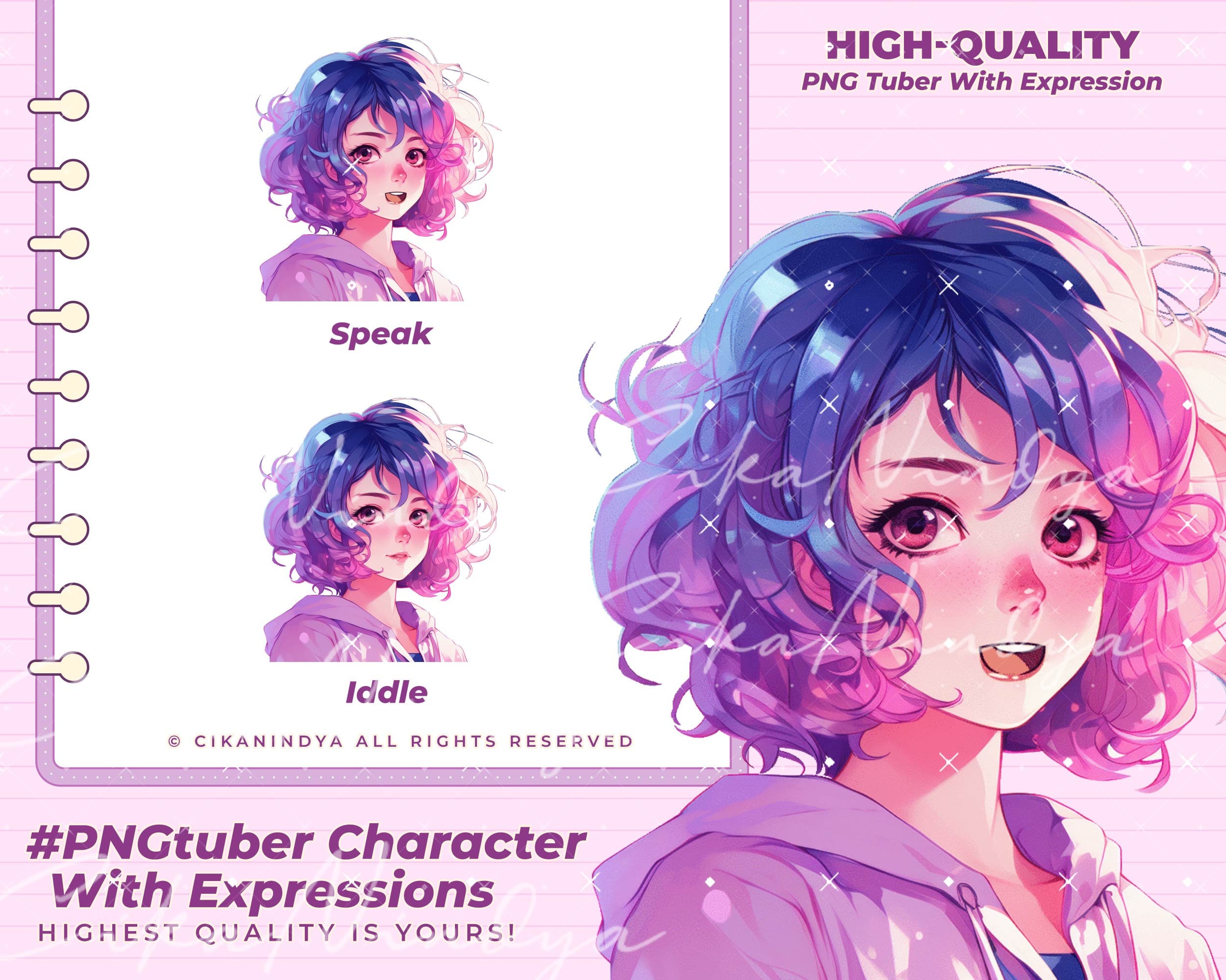 Premade Pngtuber Avatar: Professional Streaming Graphics - Etsy