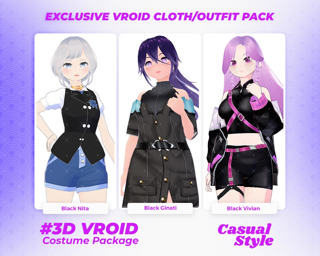 Female Bodyguard Casual Outfit Pack for Vtuber Guardians - Vroid ...