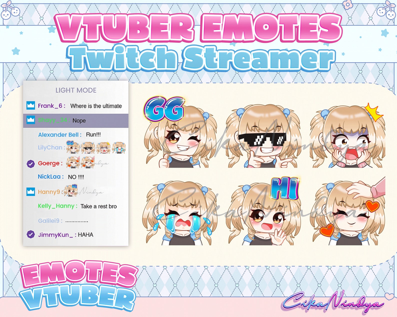 Vtuber Emote Chat Widget Raid Emote Game Emote Emote - Etsy