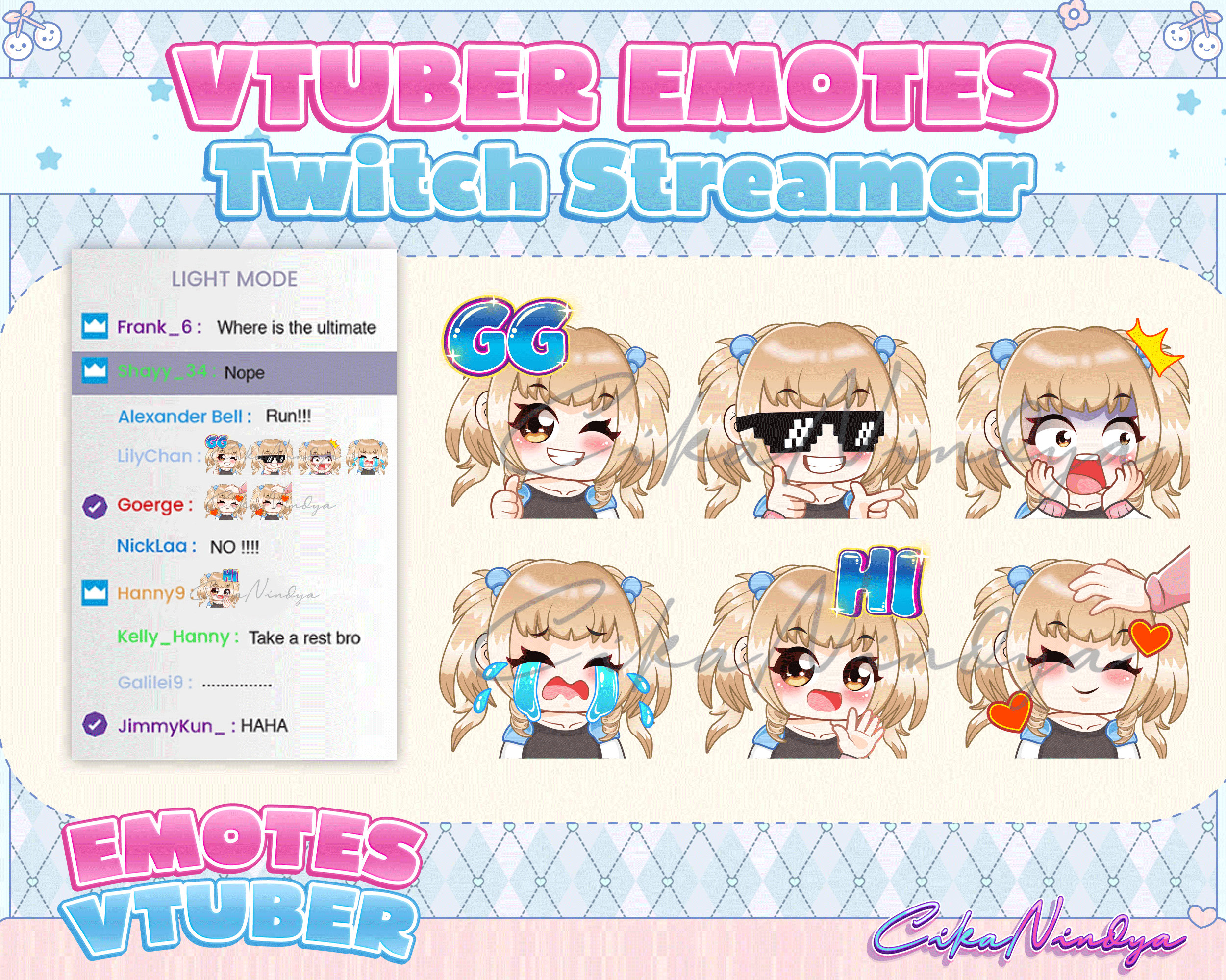 Vtuber Emote Chat Widget Raid Emote Game Emote Emote - Etsy