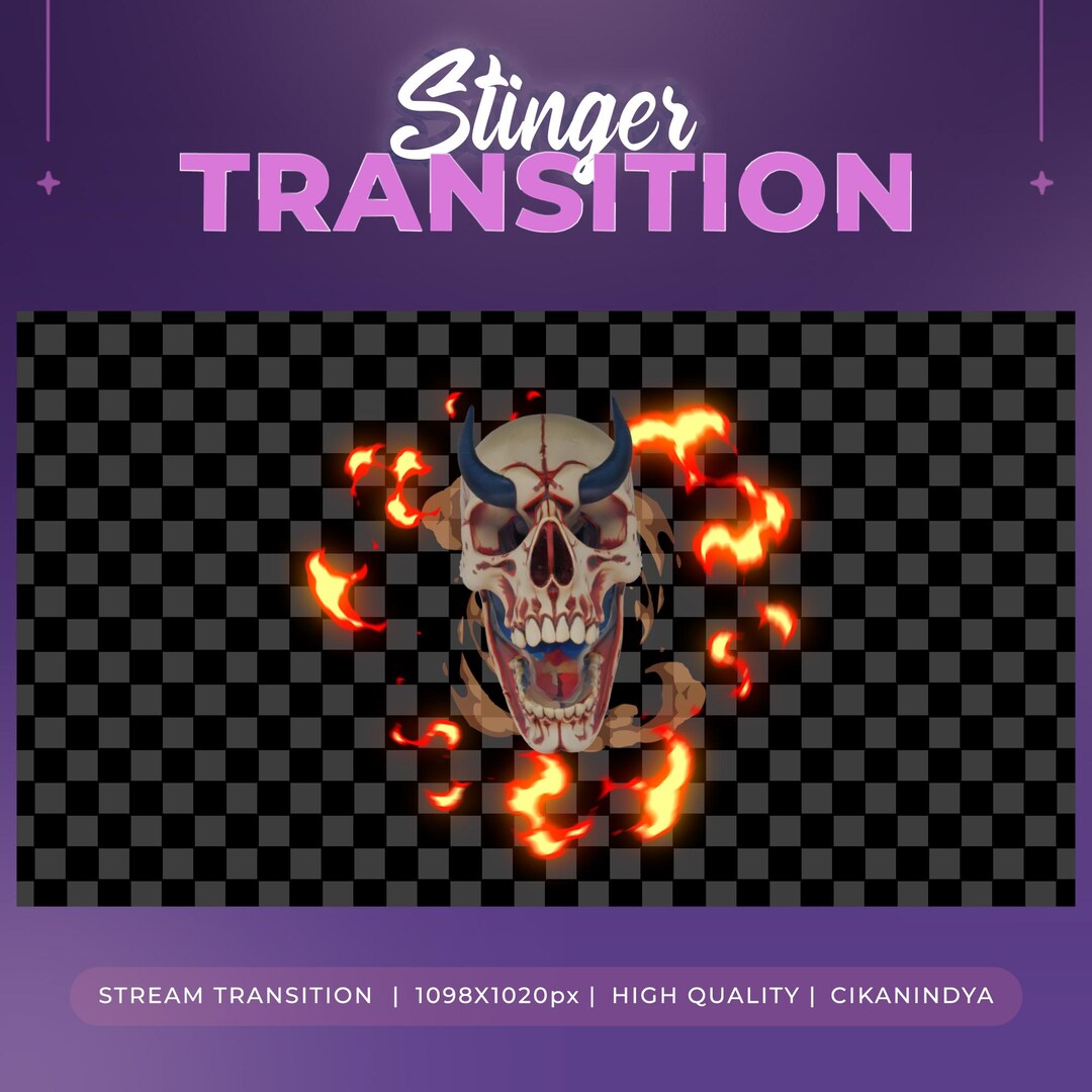 Stinger Transition | Flaming Skull Animation for Intense Stream Scenes ...