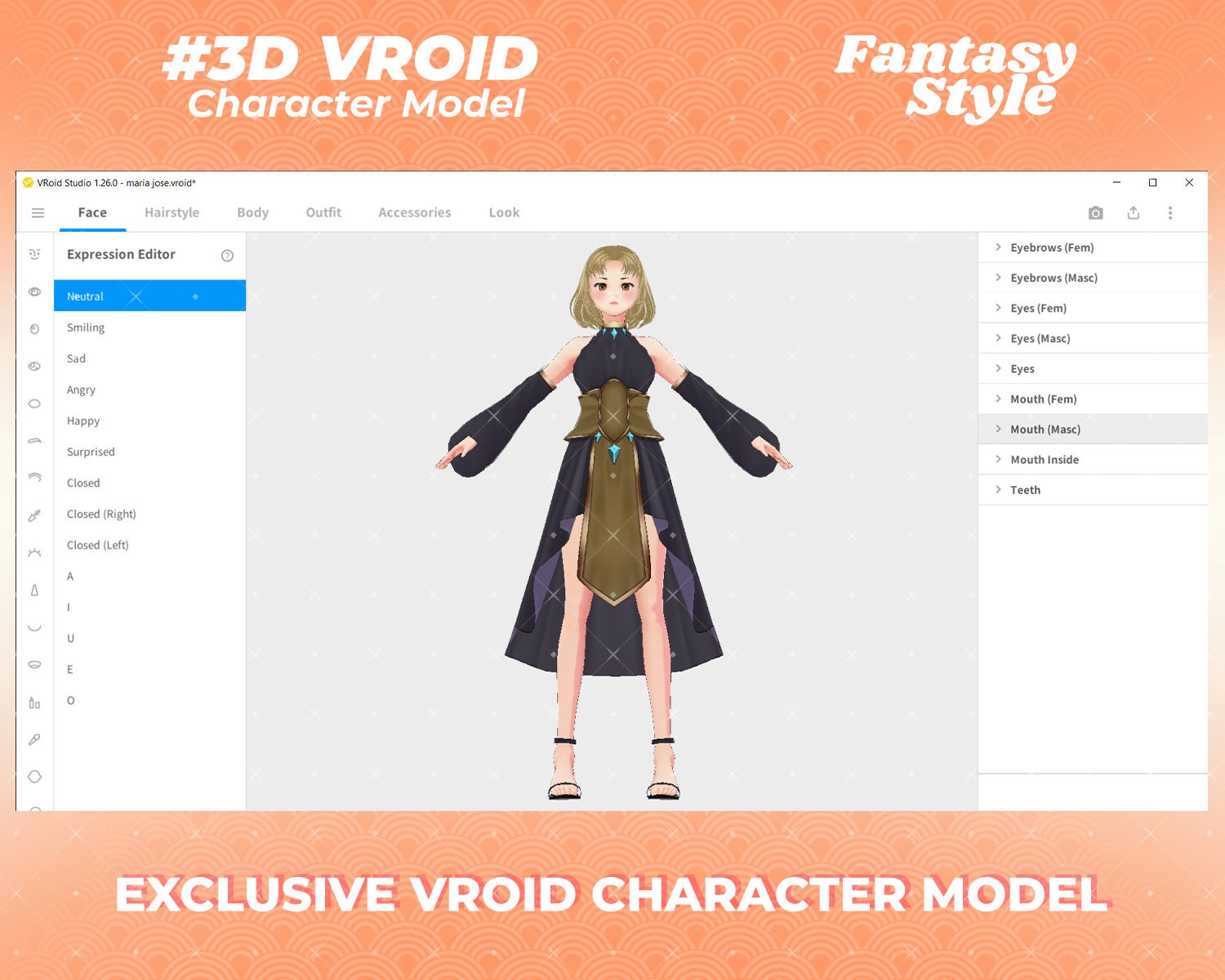 3D Vroid Character, 3d Model, Vtuber Model Free, 3D, Vtuber Model ...