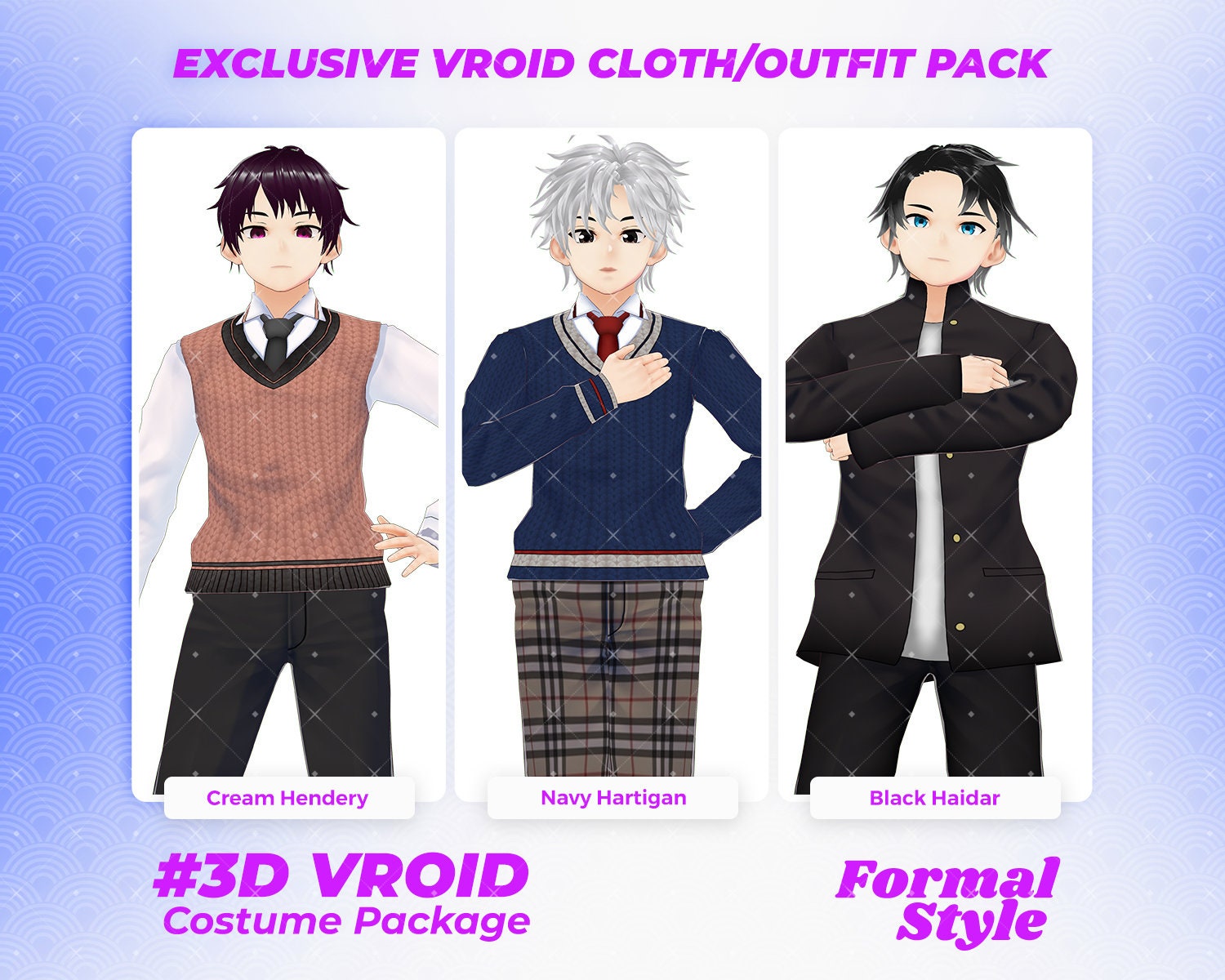 Vroid Clothing Pack, 3d, Clothes, Vroid, Cosplay Costume Gentleman Gala ...