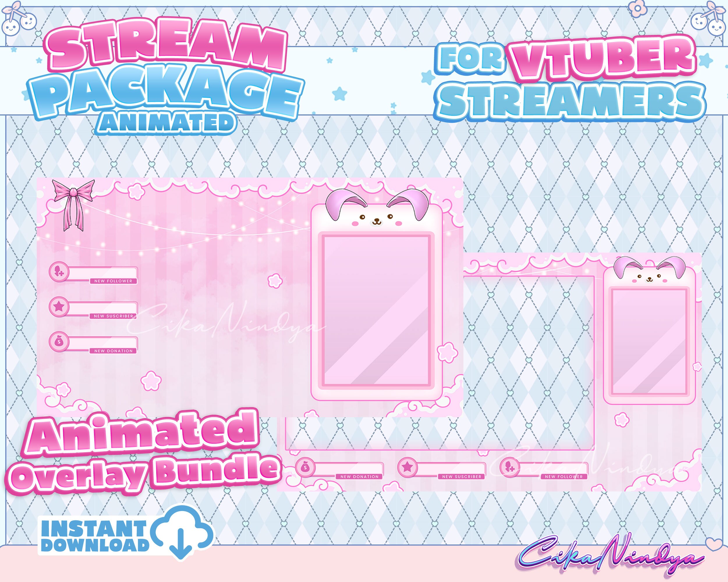 Vtuber Overlay Overlay Twitch Vtuber Webcam Overlay Twitch - Etsy Denmark