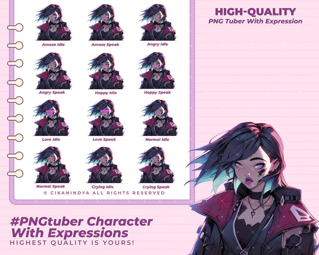 Pngtuber | Cyberpunk PNG Tuber for Stylish Streaming | Get 12 Streaming ...
