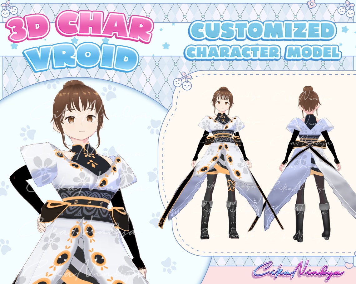 3D Vroid Character Valvet Sunny Anime Girl Perfect for Vtubing - Etsy