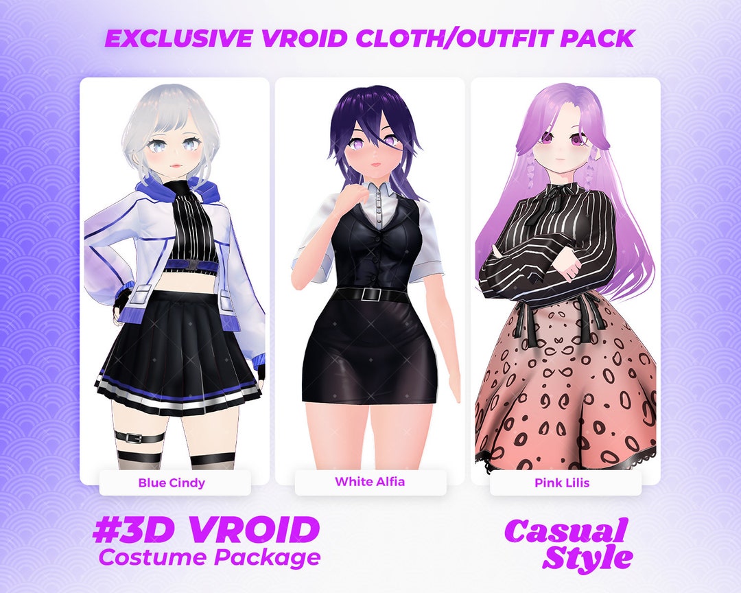 Urban Avatar Casuals Wear - Vroid Clothing Pack, Female Vtuber, Vroid ...