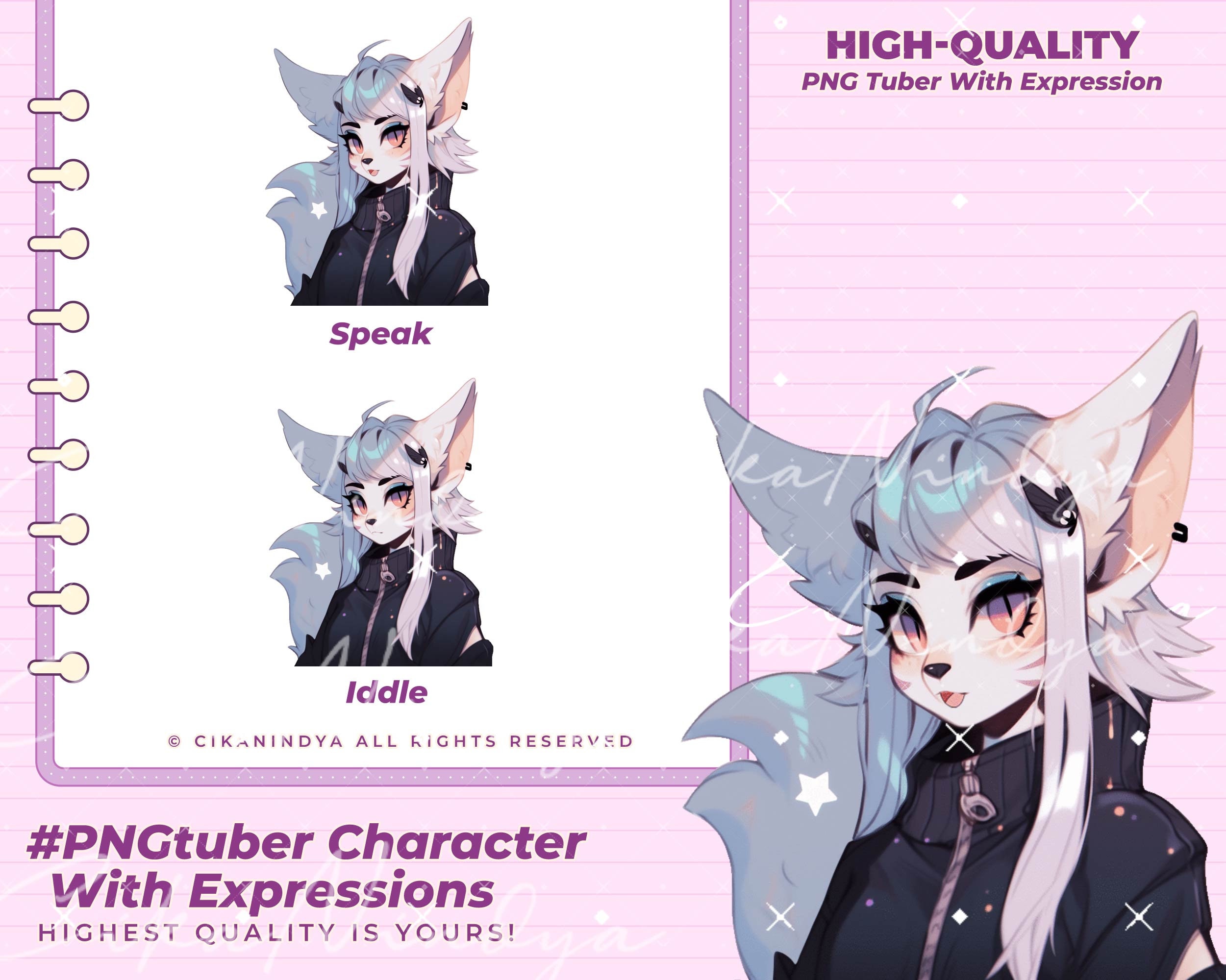 Alpha Wolf Streamer Icon Fierce PNG Tuber Avatar for Gaming Pngtuber ...