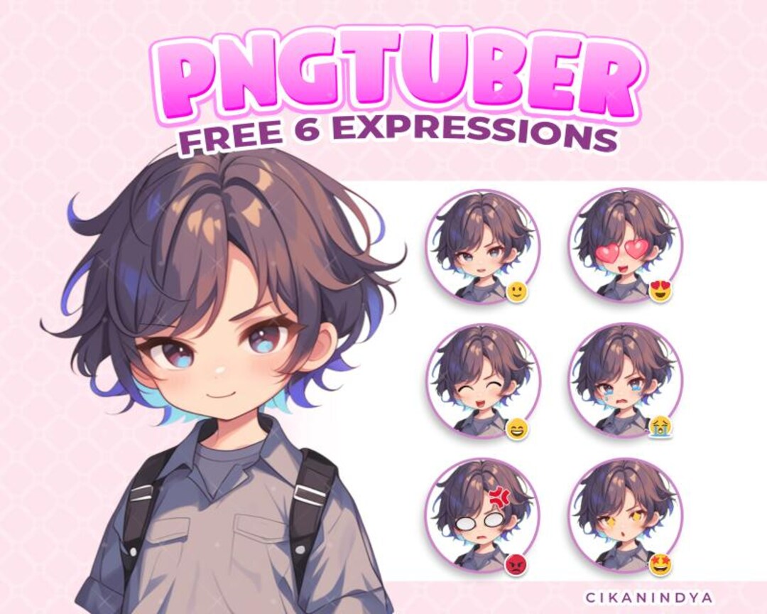 Custom-like Pngtuber – School Style Male Avatar With Smooth Animation ...