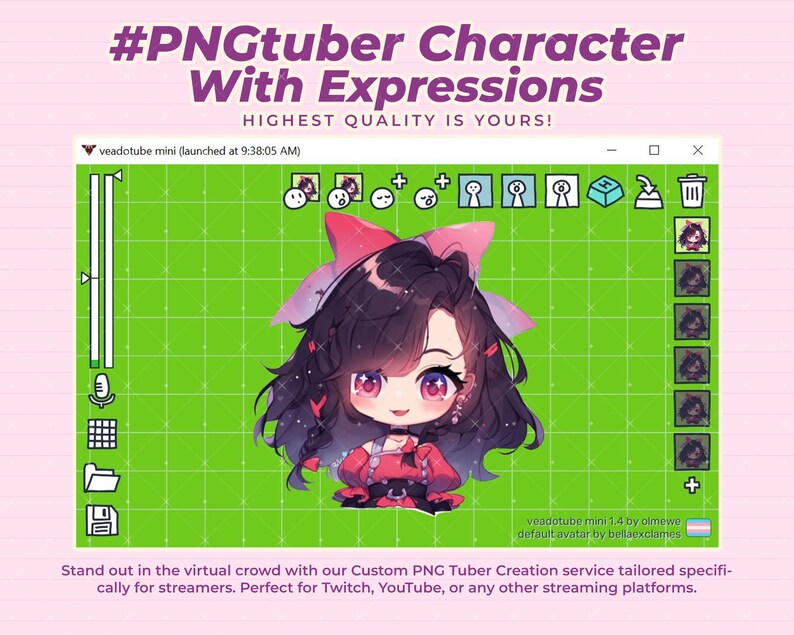 Chibi Pngtuber Avatar: 12 Poses, Red Attire (.veadomini File) - Etsy