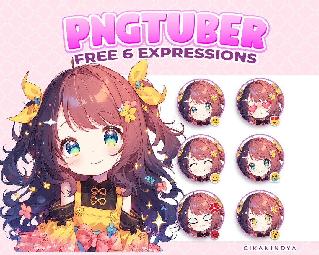Kawaii PNG Tuber Avatar: 12 Poses for Dynamic Streams - Etsy