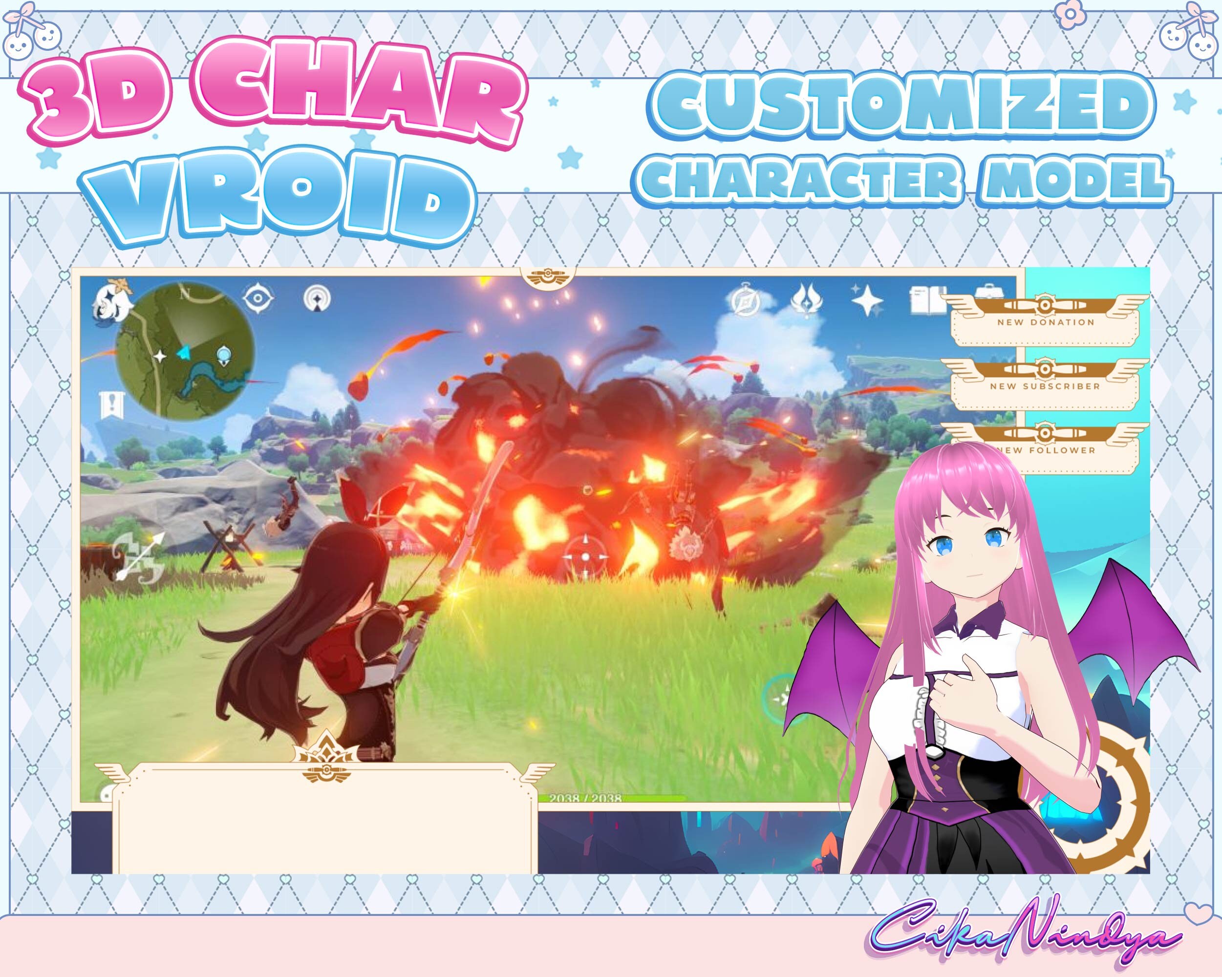 3D Vroid Character 3d Model Vtuber Model Free Virtual - Etsy