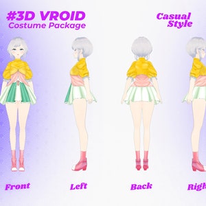 Casual Chic Outfit for Virtual Streamers Girl - Vroid Clothing Pack ...