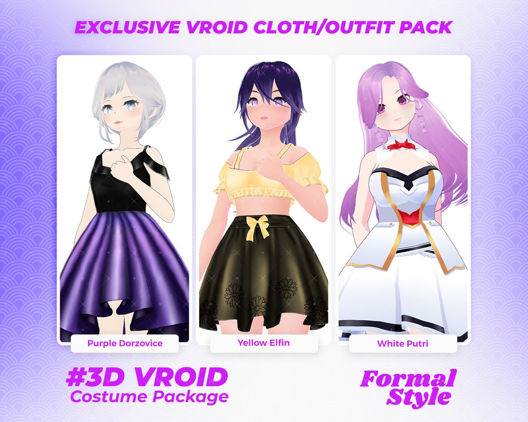 Exquisite Sexy Formal Clothes for Vroid Streamers Vroid Clothing Pack ...