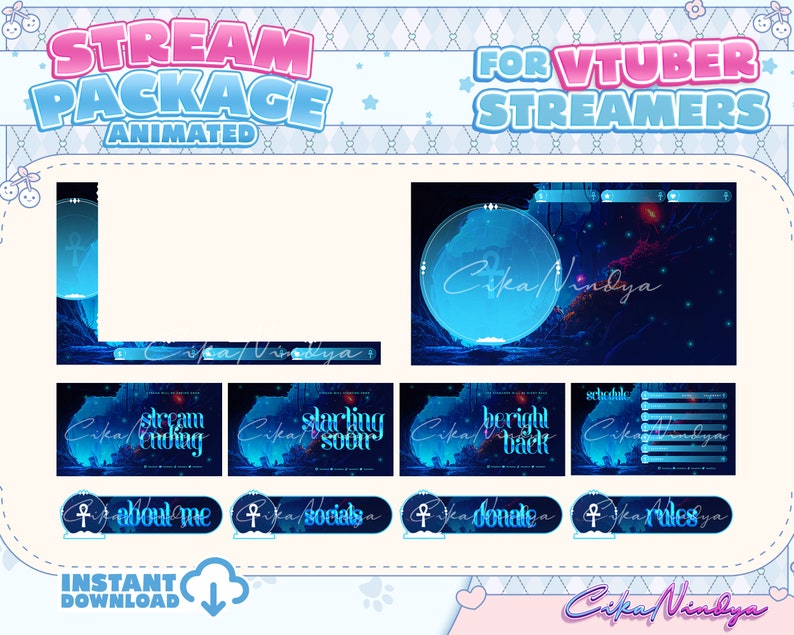 Vtuber Overlay Twitch Overlays Overlay Overlay Twitch - Etsy