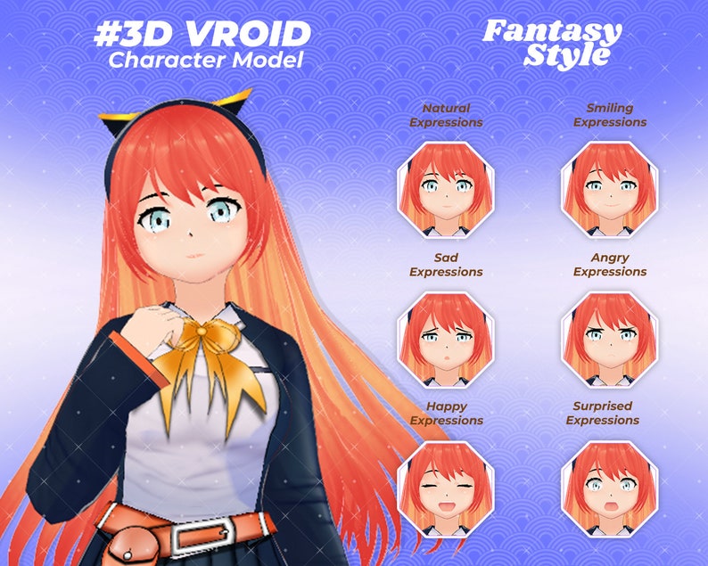 Manga Masterpiece: Artistic Vroid 3D Model 3D Character - Etsy