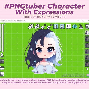 PNG Tuber | PNG Tuber Chibi Cute Star Blue Girl Designs | 12 Pose ...
