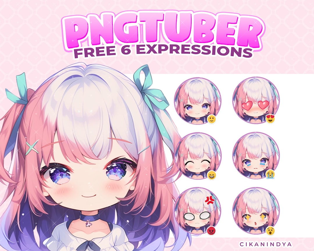 Adorable Twin-tails Pngtuber – Premade Pastel Anime Model - Etsy