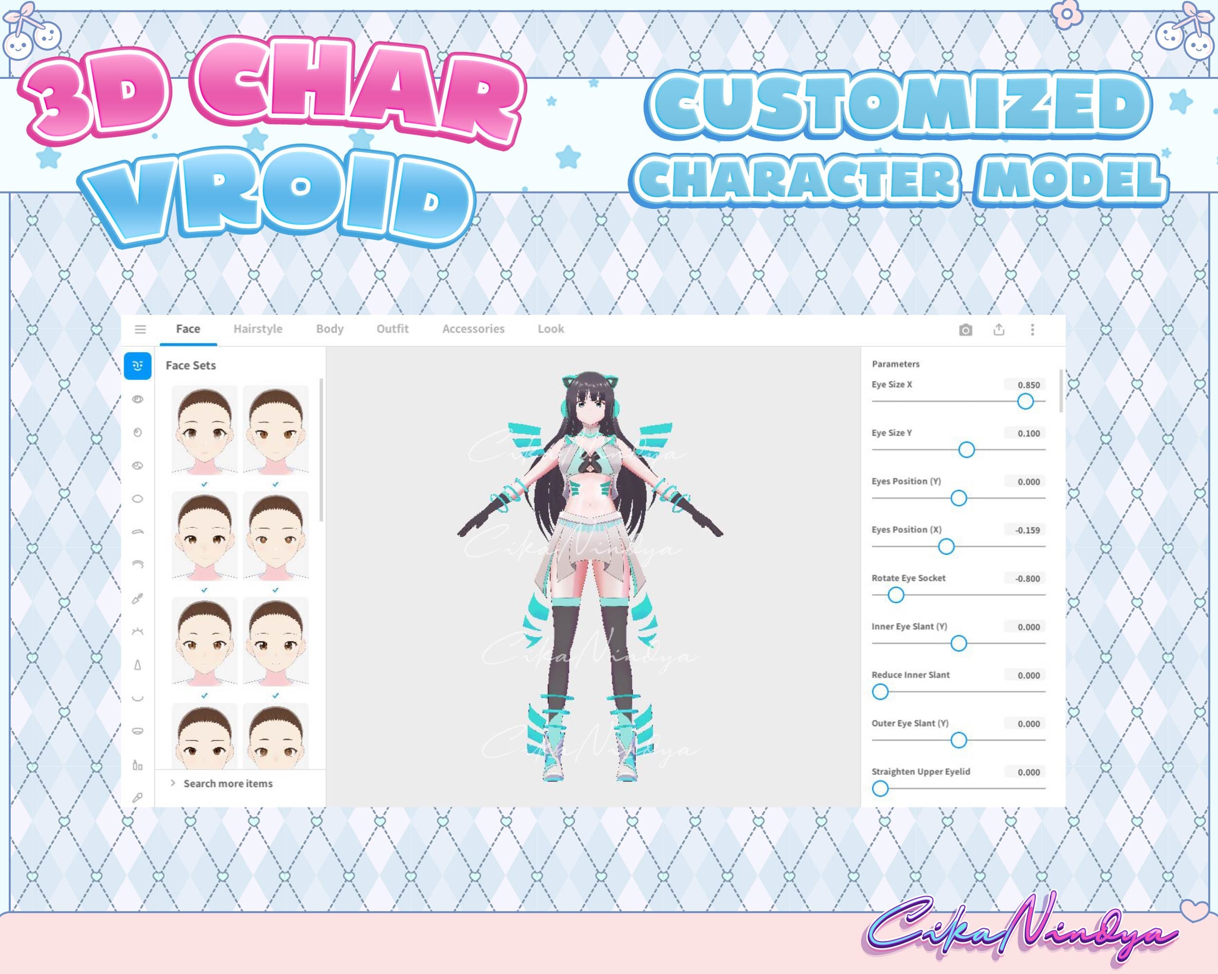 3D Vroid Character Vtuber Model 3d Model Commission Vroid - Etsy