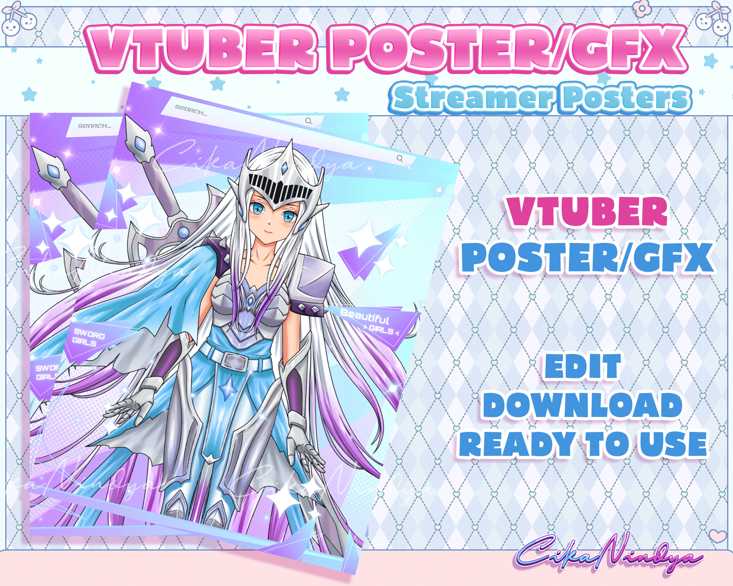 Stunning Vtuber Poster for Social Media Promotion Modern - Etsy