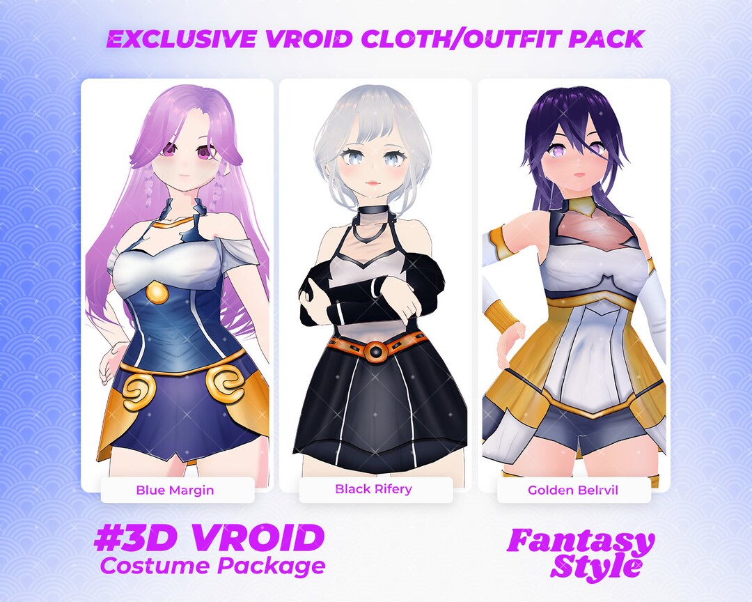 Dreamy Fantasy 3D Vroid Outfit Set for Female Vtubers-streamer Style, Female Avatar, Fantasy ...