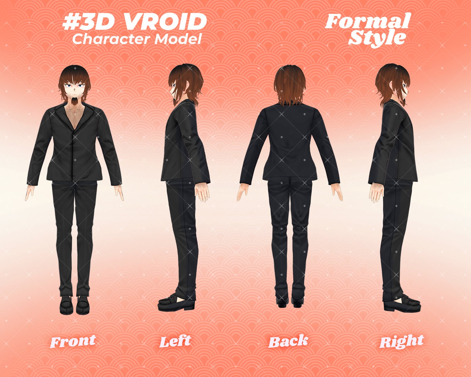 Anime Avatar Evolution Expressive 3D Vroid Model Male Okami for Anime ...