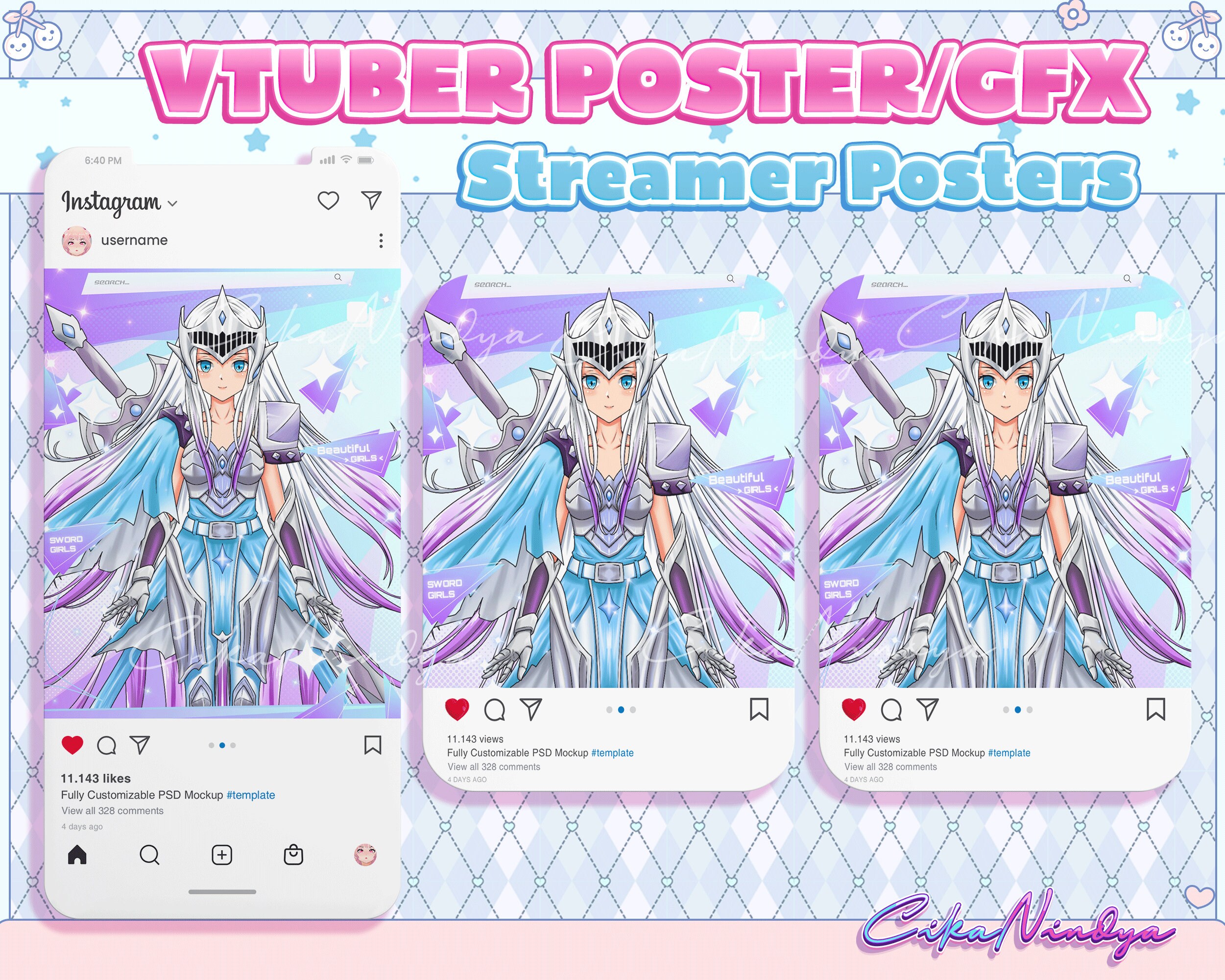 Stunning Vtuber Poster for Social Media Promotion Modern - Etsy