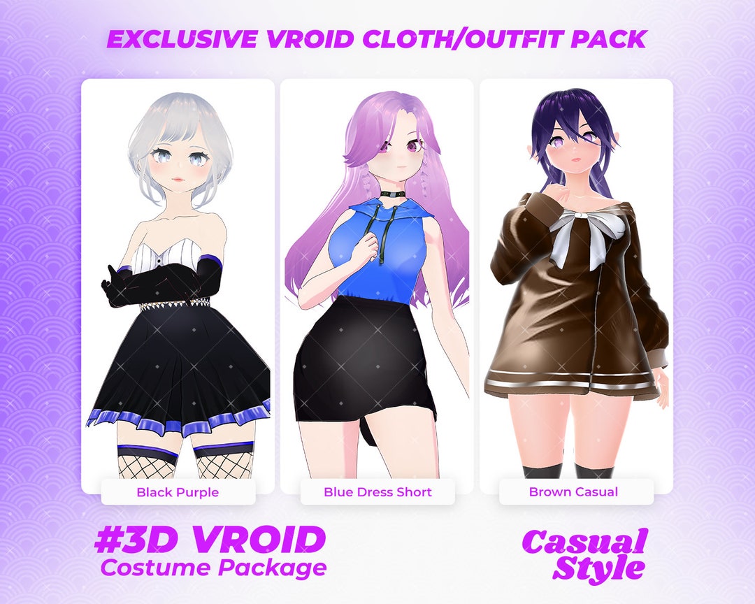 Vroid Clothing Pack, Casual Outfit, Style Package, Casual Style, Vtuber ...