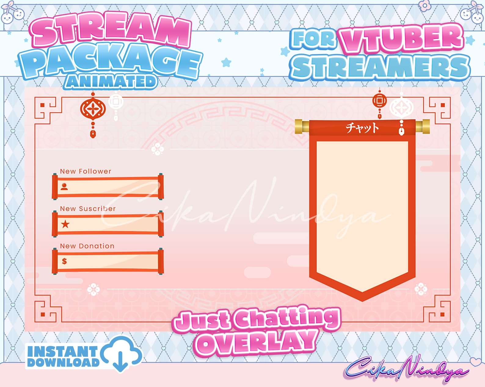 Vtuber Overlay Vtuber Twitch Overlays Stream Overlay - Etsy