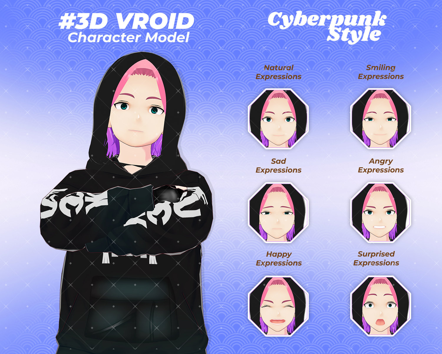 3D Vroid Character, 3d Model Commission, Vtuber Model, Vroid Stream ...