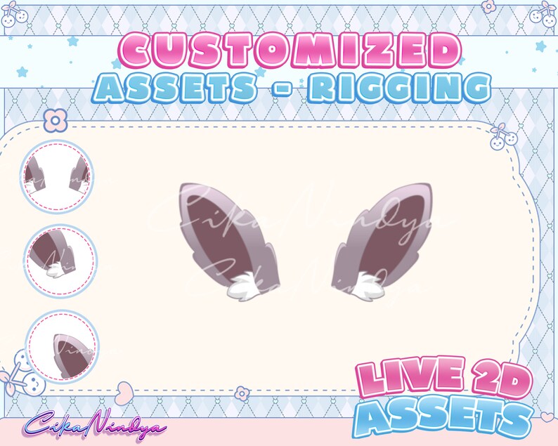 Personalized Vtuber Assets 2D Ears Vtuber Assets Stream - Etsy