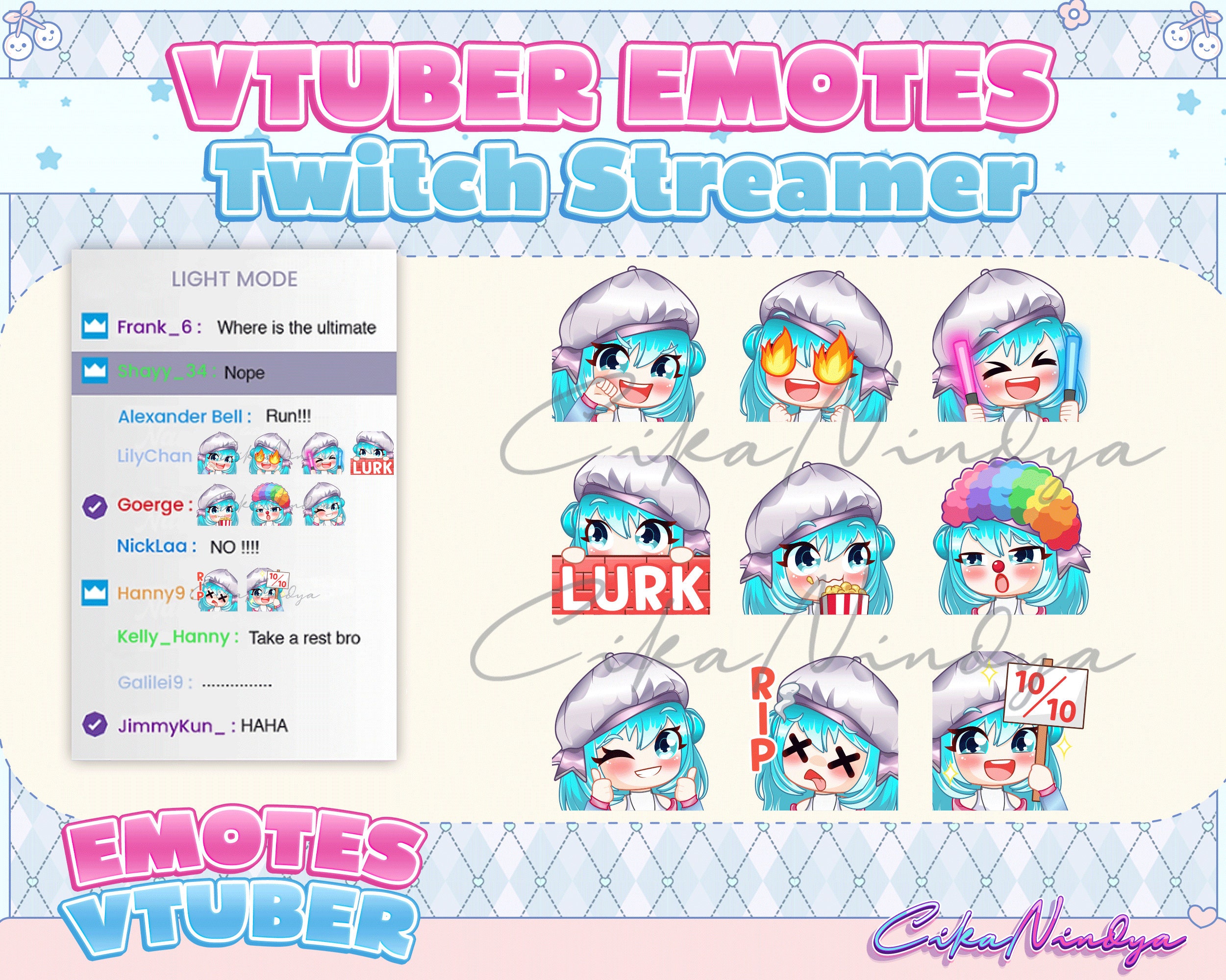 Vtuber Emote Game Emote Anime Emote Emote Commission - Etsy Portugal