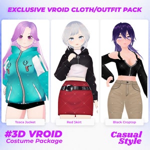 Vroid Clothing Pack, Casual Outfits, Kawaii Clothes, Digital Esports ...