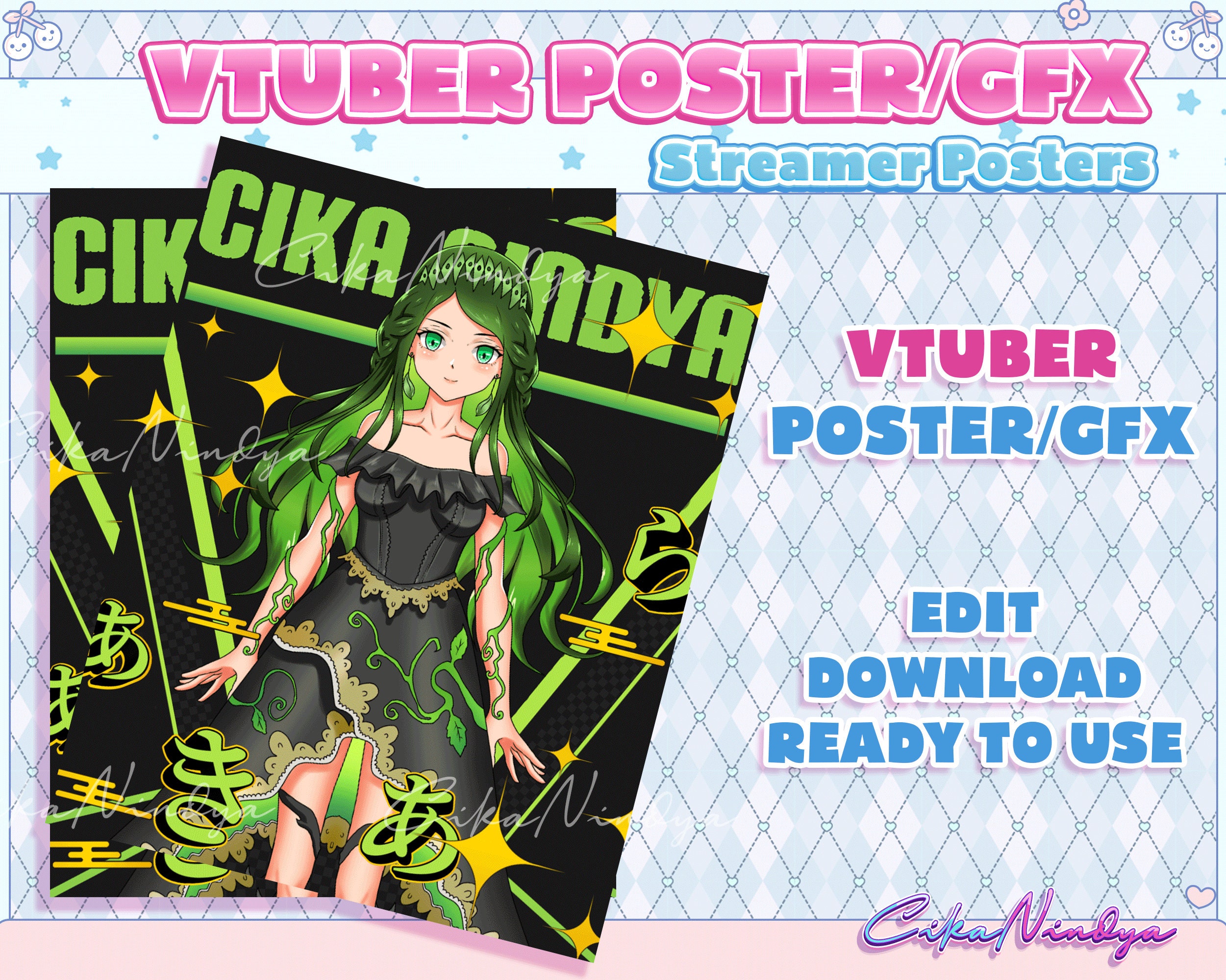 Artistic Vtuber Poster for Streamer's Social Media - Etsy