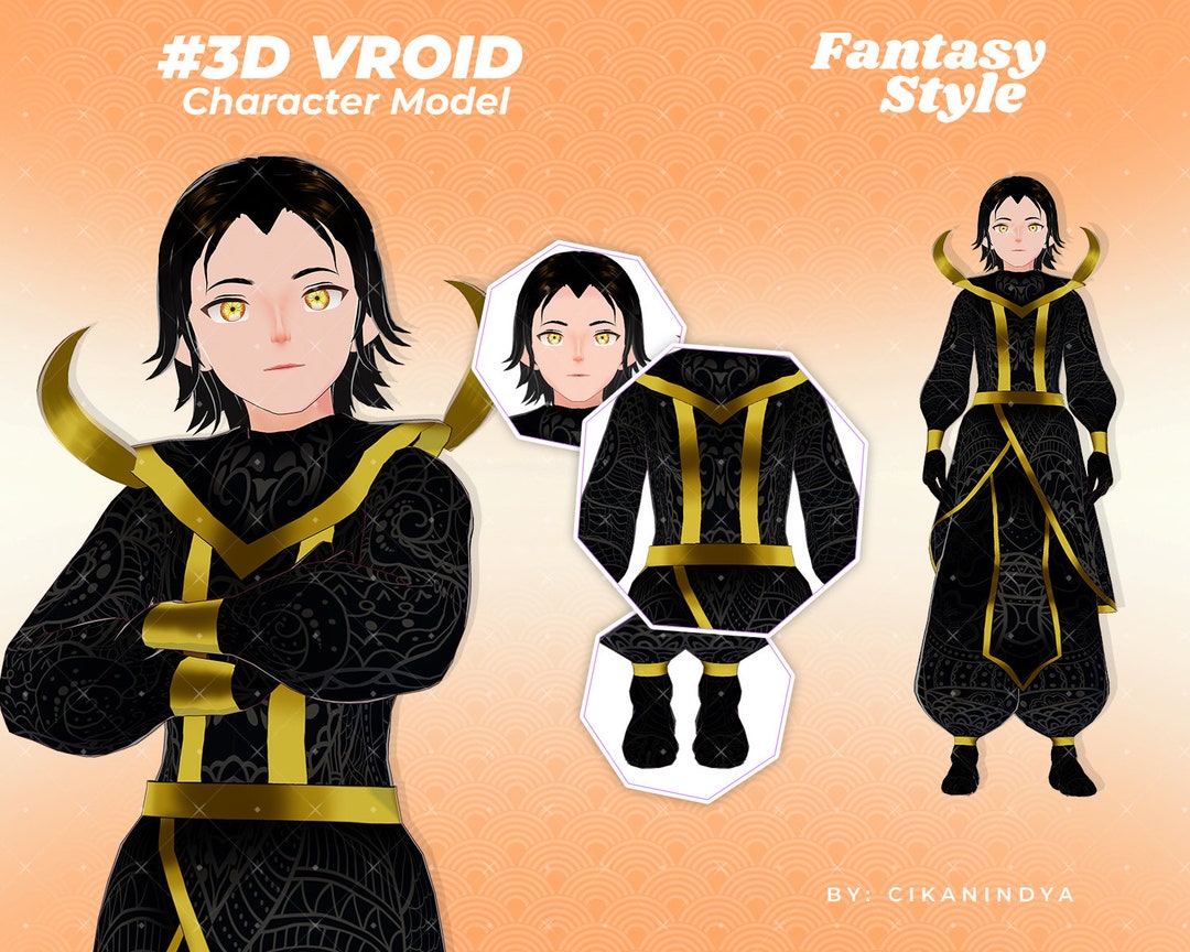 Kabayashi's Anime Male 3D Vroid Model: Fantasy Style Vtuber Avatar ...