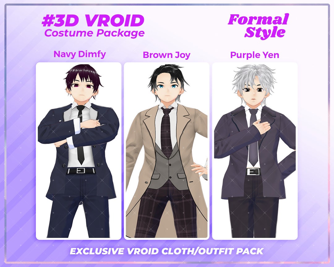 Elegant Vroid Formal Attire Package Perfect for 3D Characters - Vroid ...