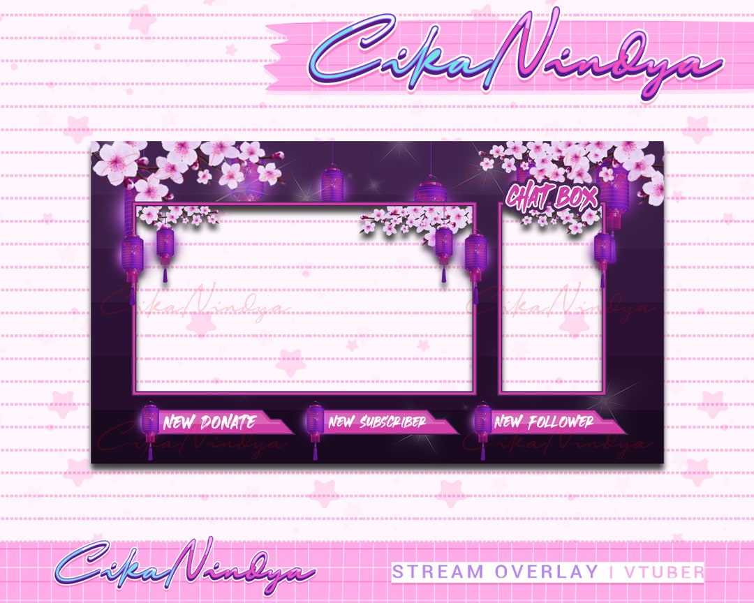 Animated Intermission Screen for Stream - Cherry Blossoms With Purple ...