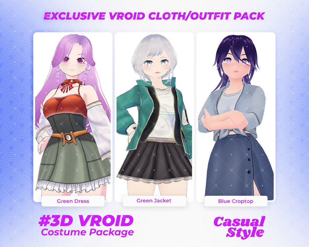 Vroid Clothing Pack, Vtuber Character, Vtuber Collection, Avatar ...