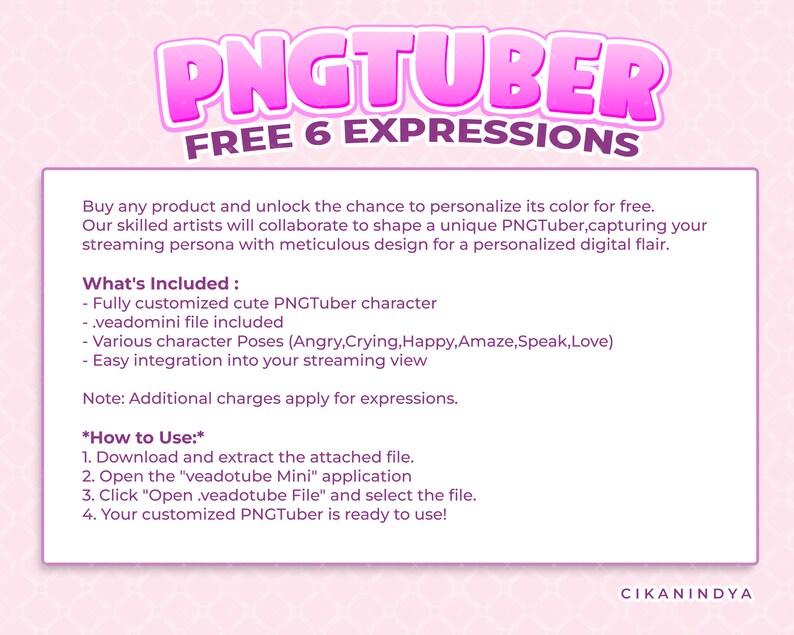 PNG Tuber | Beautiful PNG Tuber for Streamers | Get 6 Poses | Cute ...