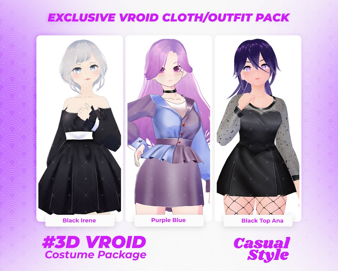Vroid Clothing Pack Casual Girl Fashion - 3D Vroid Characters, Vroid ...