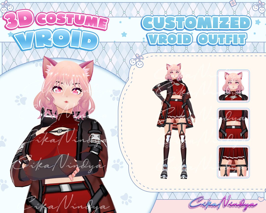 3D Vroid Model Cosplay Stunning Lucya Vroid Costumes Clothes, Doll ...
