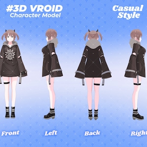 Mystical 3D Vroid Character Horn Head Anime Girl for Streamer - 3d ...